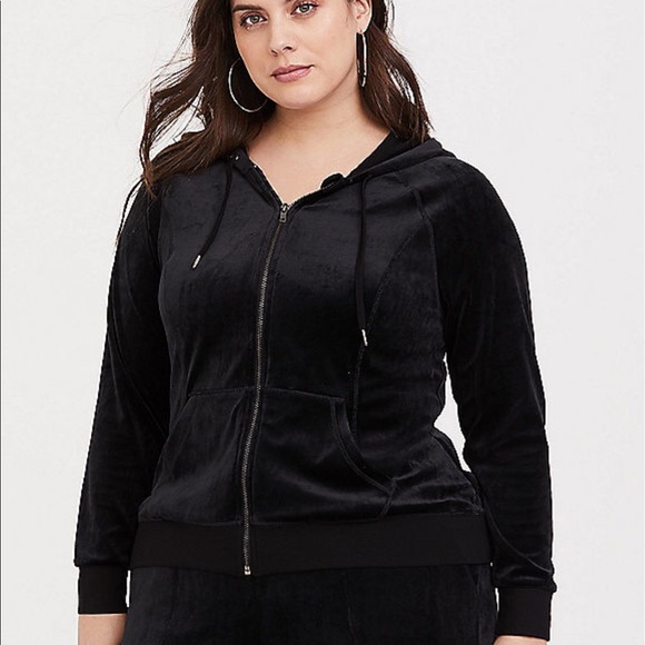 torrid | Pants & Jumpsuits | Nwt Torrid Black Velour Jogger Suit Zip ...